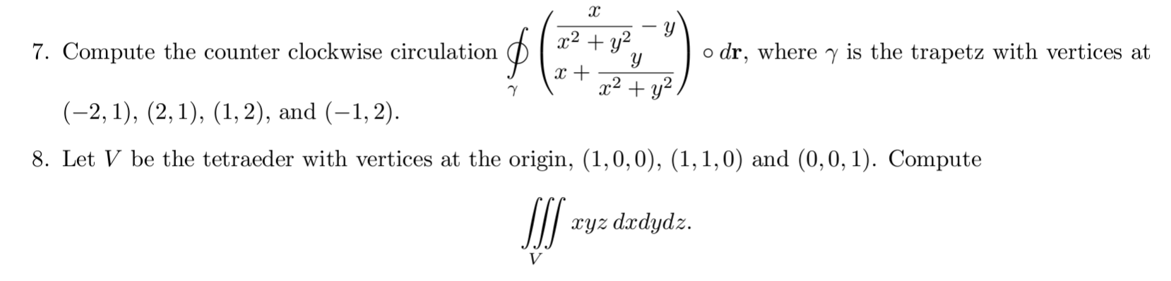 Regarding multivariable calculus, solve 7 and | Chegg.com Regarding multivariable calculus, solve 7 and | Chegg.com