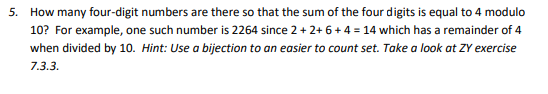 Solved 5. How many four-digit numbers are there so that the | Chegg.com