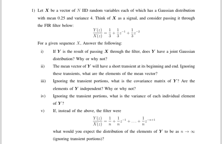 Solved Let X be A Vector Of N iid Random Variables Each Of 5713