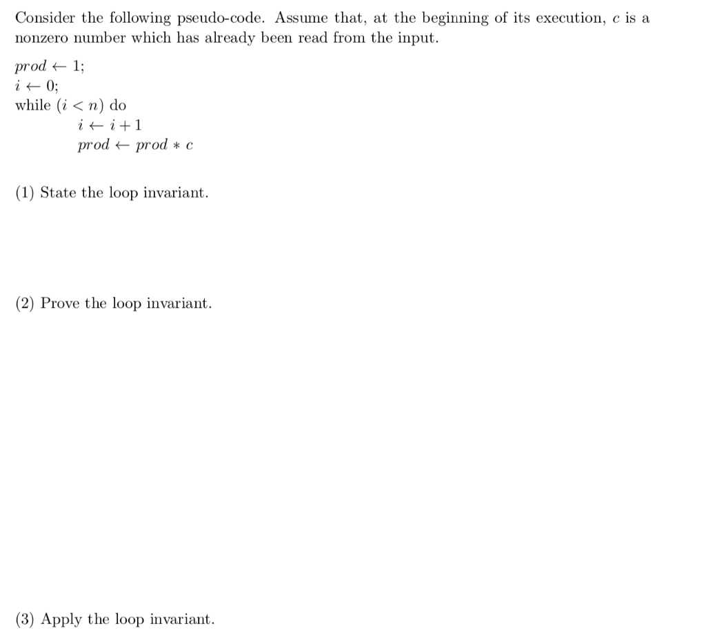 Solved Consider the following pseudo-code. Assume that, at | Chegg.com