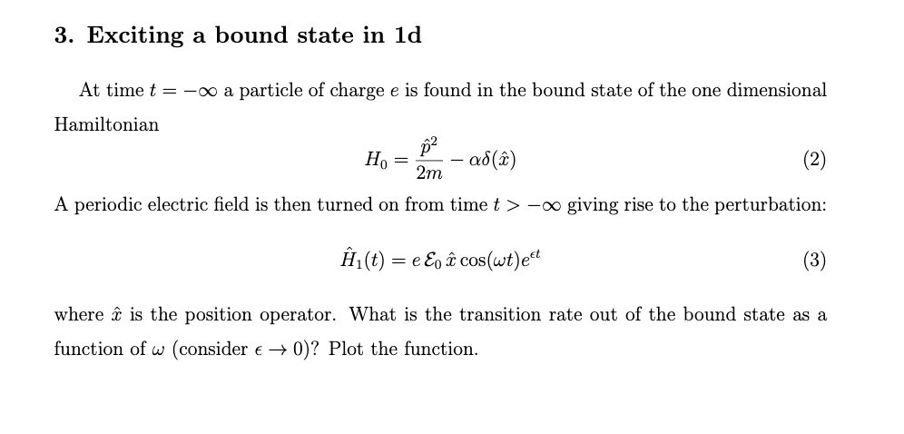 Solved Time Dependent Perturbation Theory with a Delta | Chegg.com