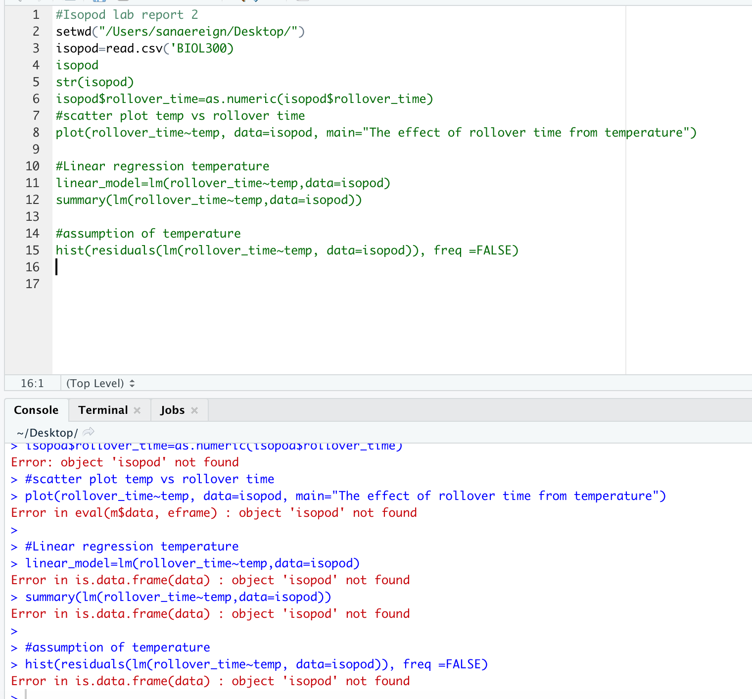 Solved I have to make a scatter plot for a lab using R or | Chegg.com