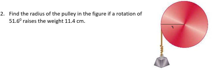 Solved 2. Find the radius of the pulley in the figure if a | Chegg.com