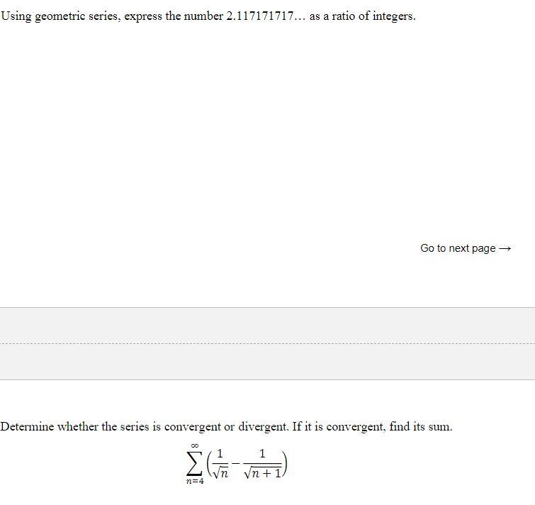 Solved Using geometric series, express the number | Chegg.com