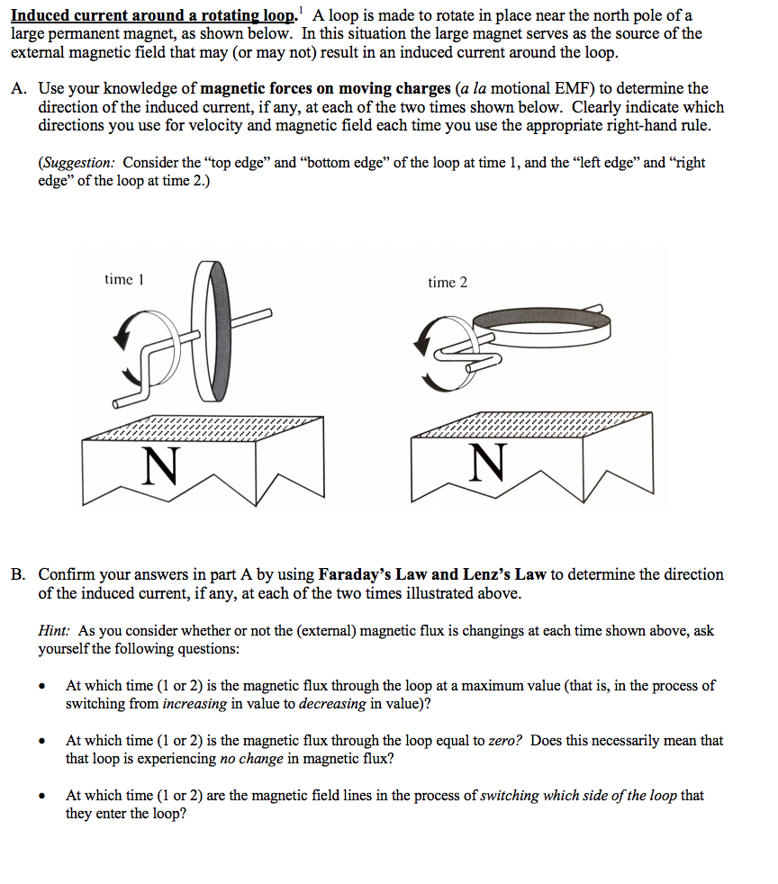 Solved Induced current around a rotating loop. A loop is | Chegg.com