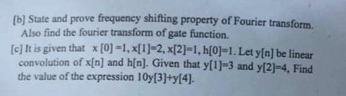 Solved [b] State and prove frequency shifting property of | Chegg.com