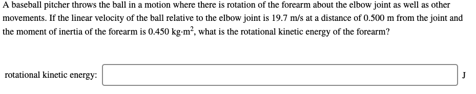 Solved A baseball pitcher throws the ball in a motion where | Chegg.com