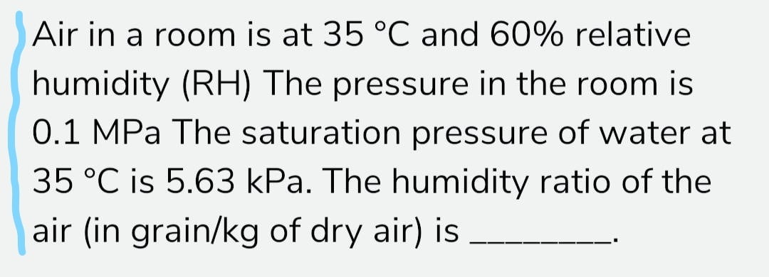 Solved Air in a room is at 35 °C and 60% relative humidity | Chegg.com