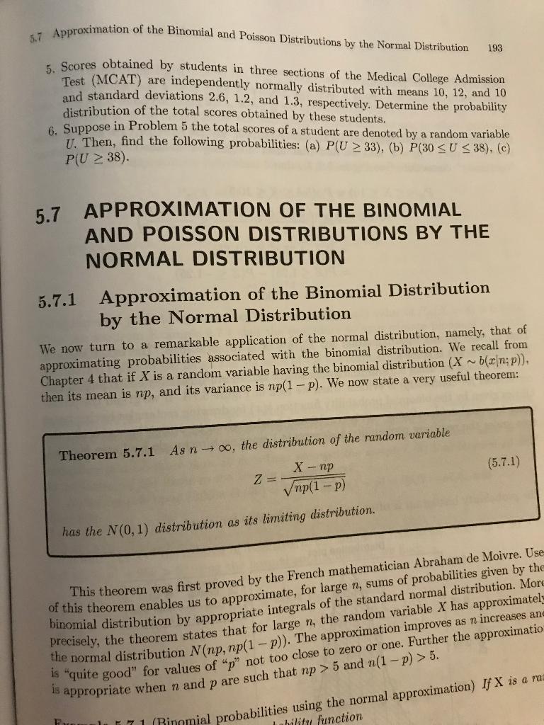 Solved 5.7 Approximation of the Binomial and Poisson | Chegg.com