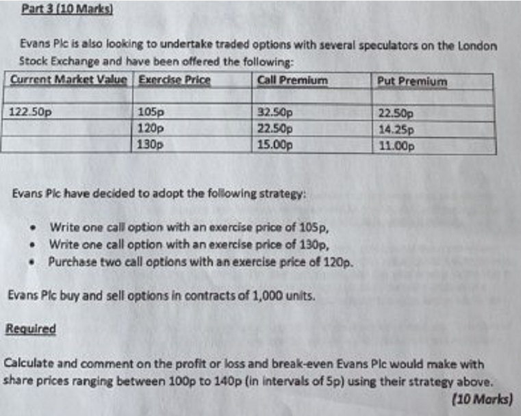 Solved Part 3 10 Marks) Evans Ple is also looking to | Chegg.com