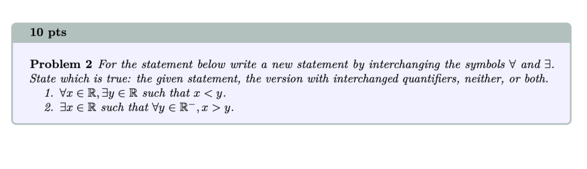 Solved 10 ﻿ptsProblem 2 ﻿For the statement below write a new | Chegg.com
