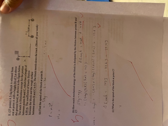 II. (27 points) A 5−kg block is released from rest at | Chegg.com