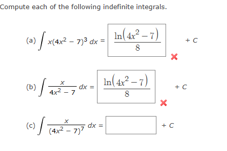 Solved Compute each of the following indefinite | Chegg.com