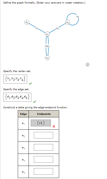Solved Define the graph formally. (Enter your answers in | Chegg.com