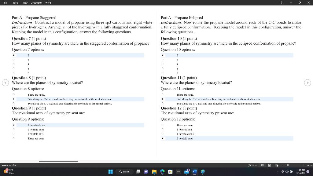 Solved Part A - Propane Staggered Part A - Propane Eclipsed | Chegg.com