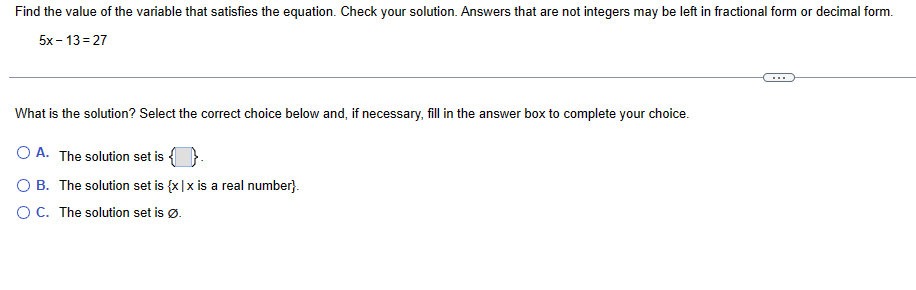 Find the value of the variable that satisfies the | Chegg.com