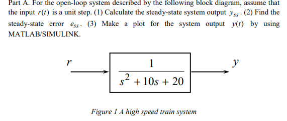 Solved Part A. For the open-loop system described by the | Chegg.com