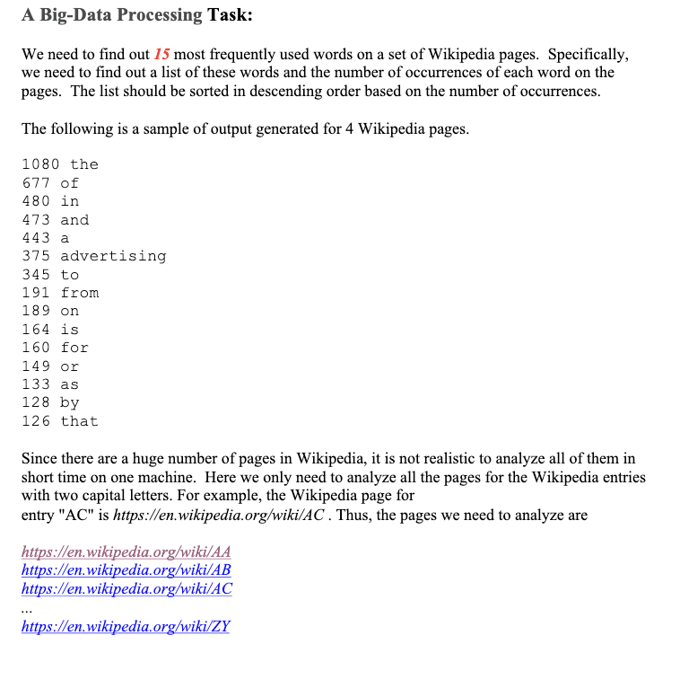 Solved A Big-Data Processing Task: We need to find out 15 | Chegg.com