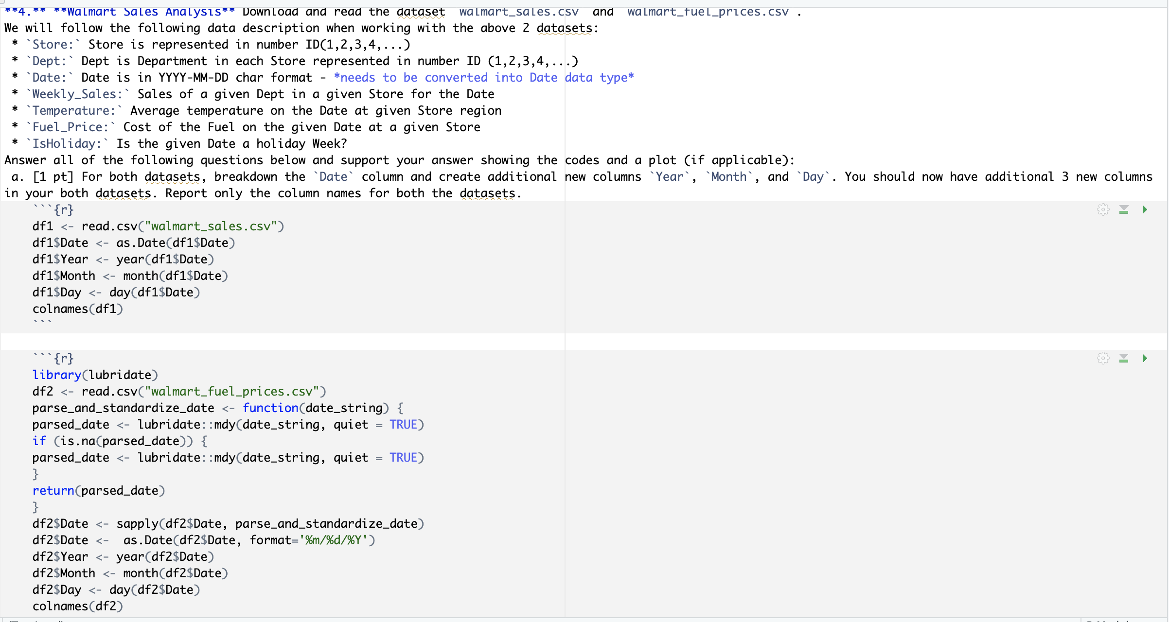 Solved Can you fix my code under library(lubridate) so their | Chegg.com