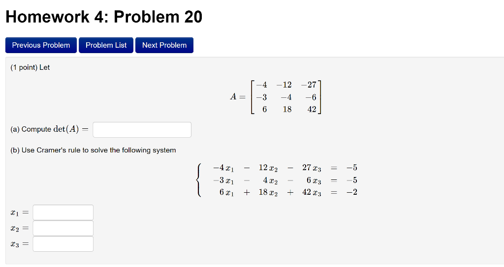 Solved Homework 4 Problem 20 Previous Problem Problem List