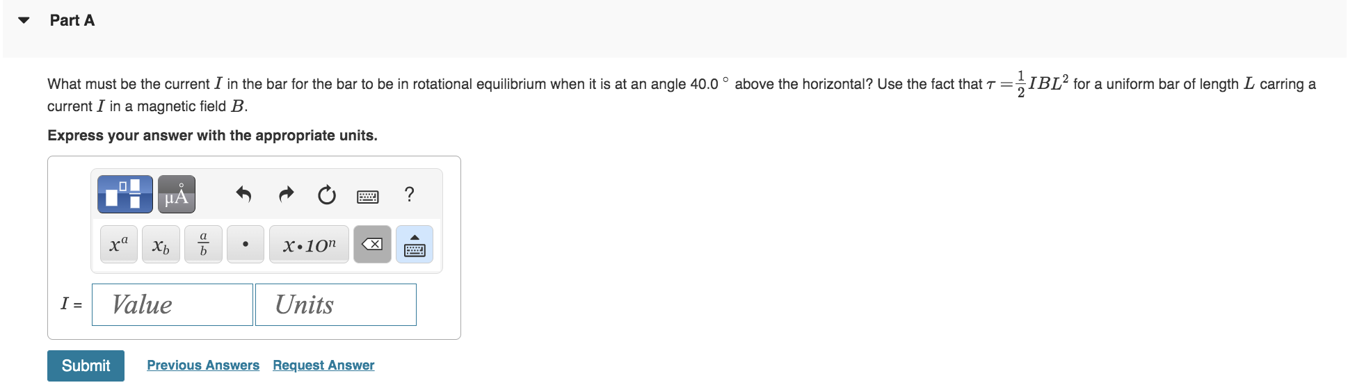 1 of 1For the bar to be in rotational equilibrium, | Chegg.com