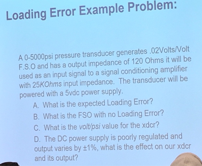 Solved Loading Error Example Problem: A 0-5000psi pressure | Chegg.com