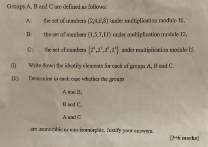 Solved Groups A, B and C are defined as follows: A: the set | Chegg.com