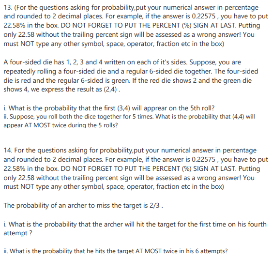 Solved 13. (For the questions asking for probability, put | Chegg.com