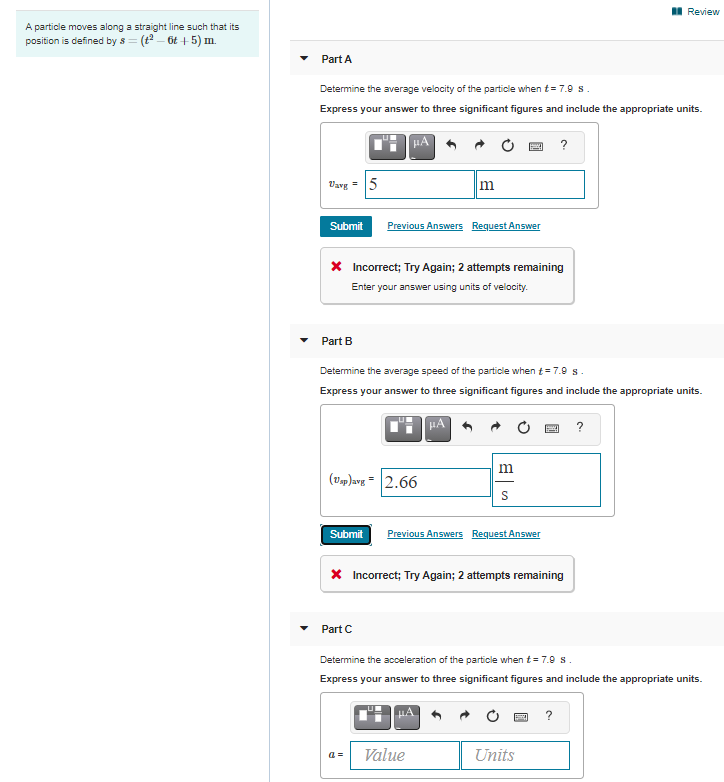 Solved A particle moves along a straight line such that its | Chegg.com