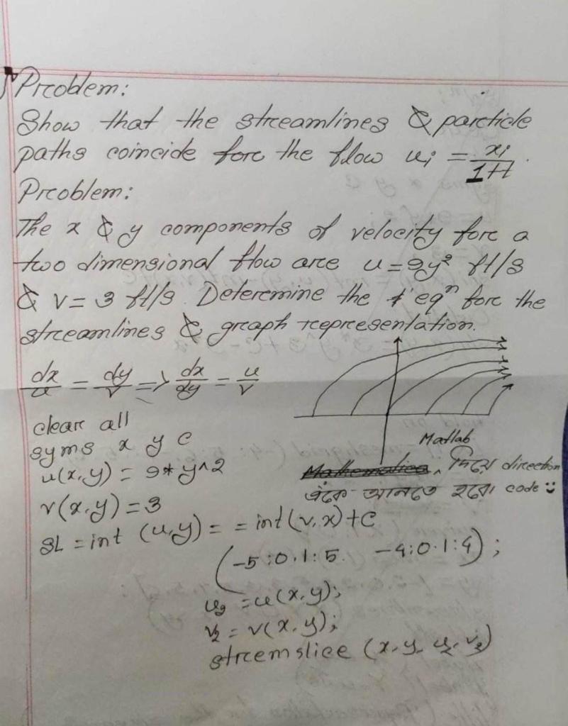 Problem: Show that the streamlines \& parchicle paths | Chegg.com
