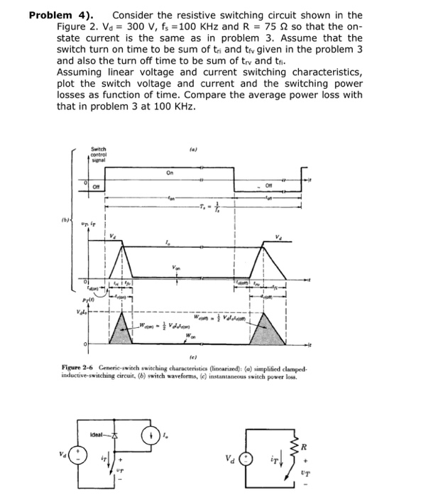 Solved Problem 4). Consider the resistive switching circuit | Chegg.com