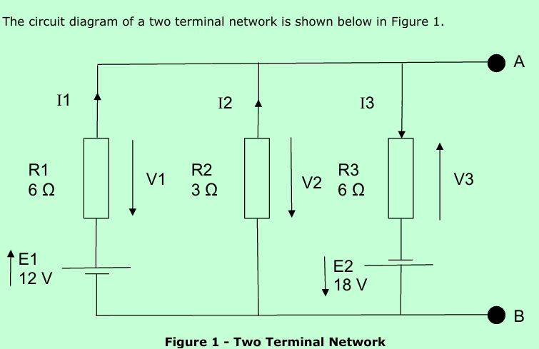 Solved The circuit diagram of a two terminal network is | Chegg.com