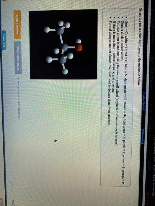 Solved Select the most acidic hydrogen in the molecule below | Chegg.com