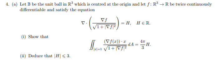 Solved (a) Let B be the unit ball in R3 which is centred at | Chegg.com