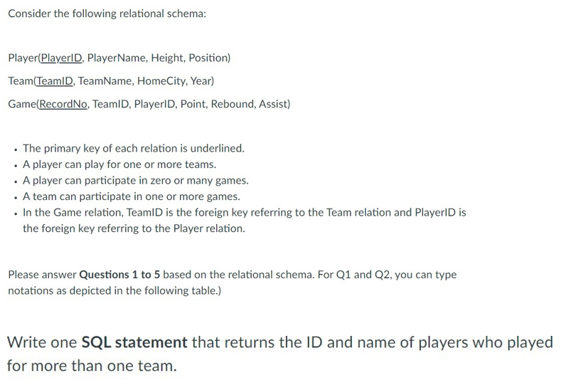 Solved Consider the following relational schema: | Chegg.com