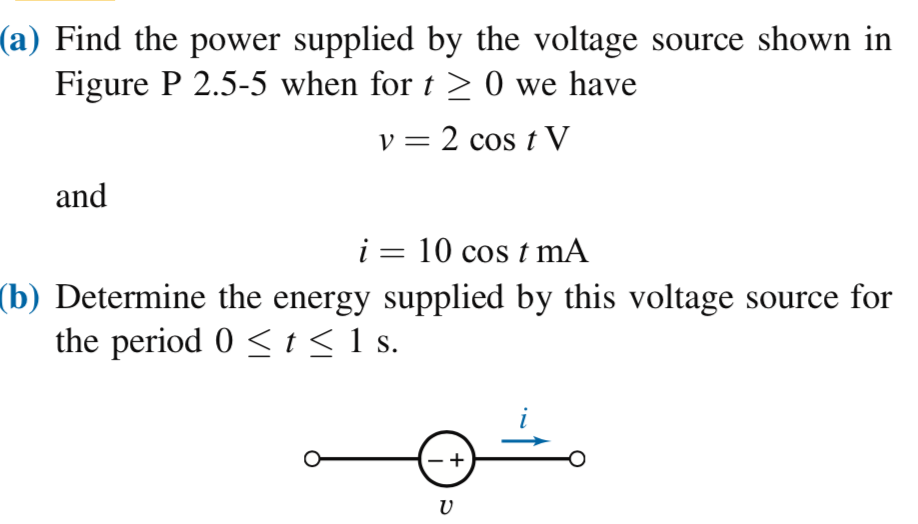 Solved (a) Find the power supplied by the voltage source | Chegg.com