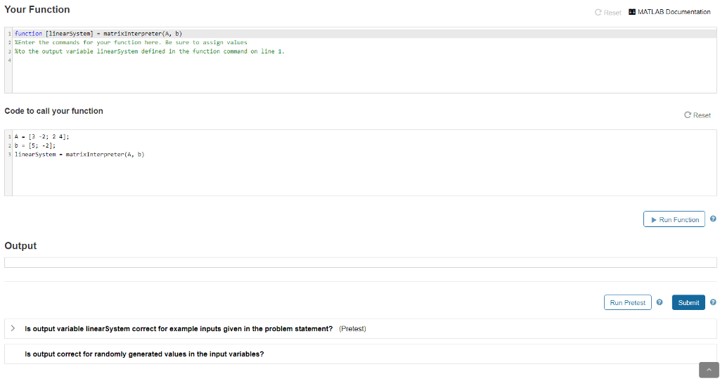 Solved Question:Matrix Notation Interpreter (matrix elements | Chegg.com