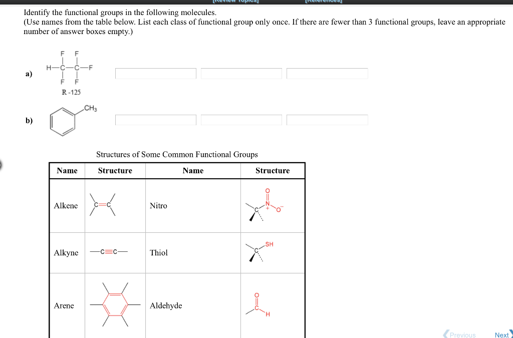 Solved Identify the functional groups in the following | Chegg.com