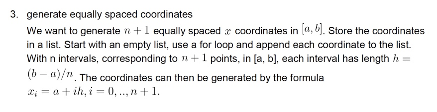 3 Generate Equally Spaced Coordinates We Want To 
