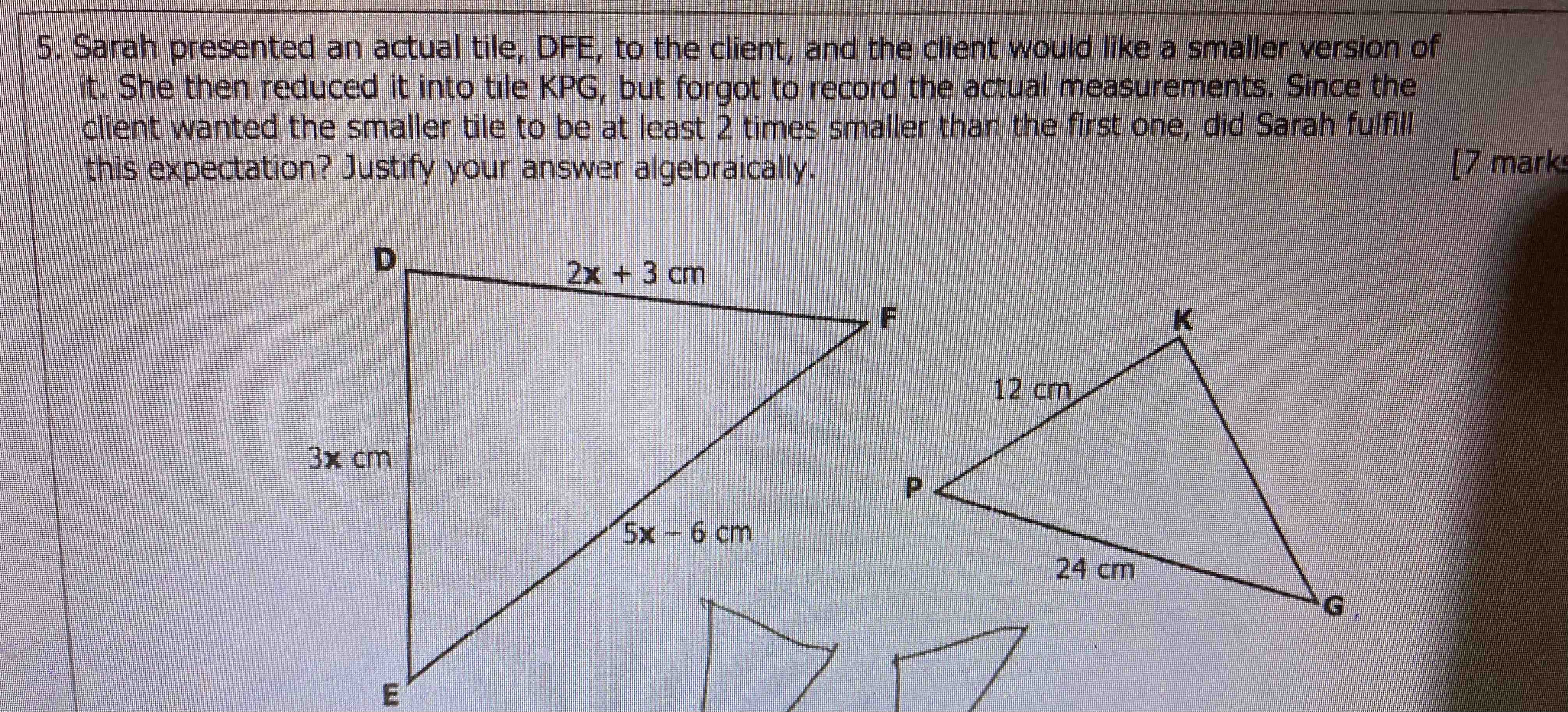 Solved Show full solutions. 5. ﻿Sarah presented an actual | Chegg.com