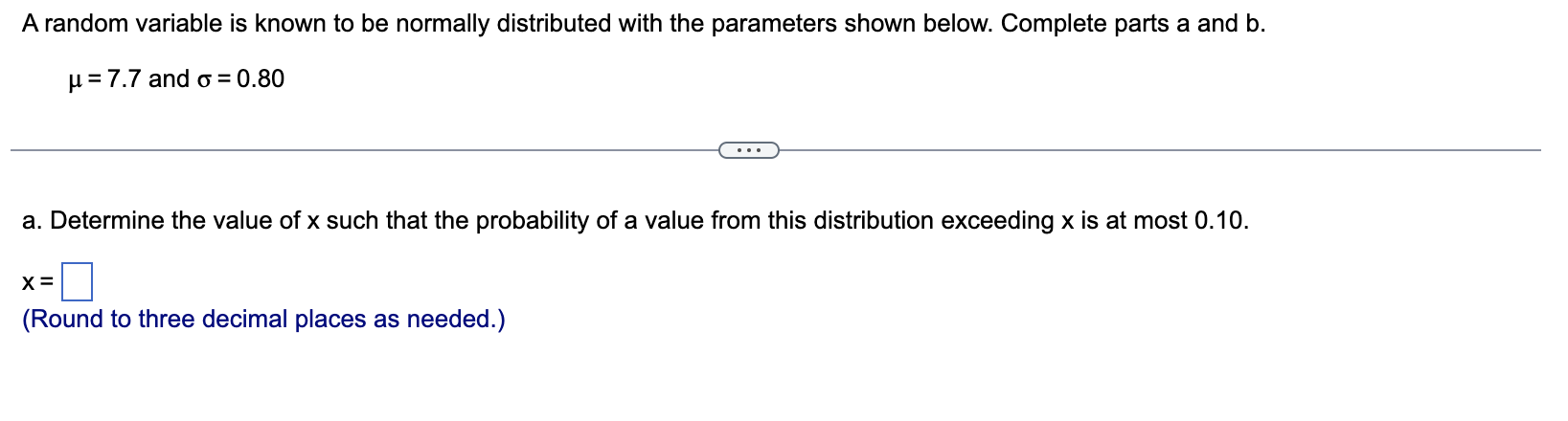 Solved A random variable is known to be normally distributed | Chegg.com