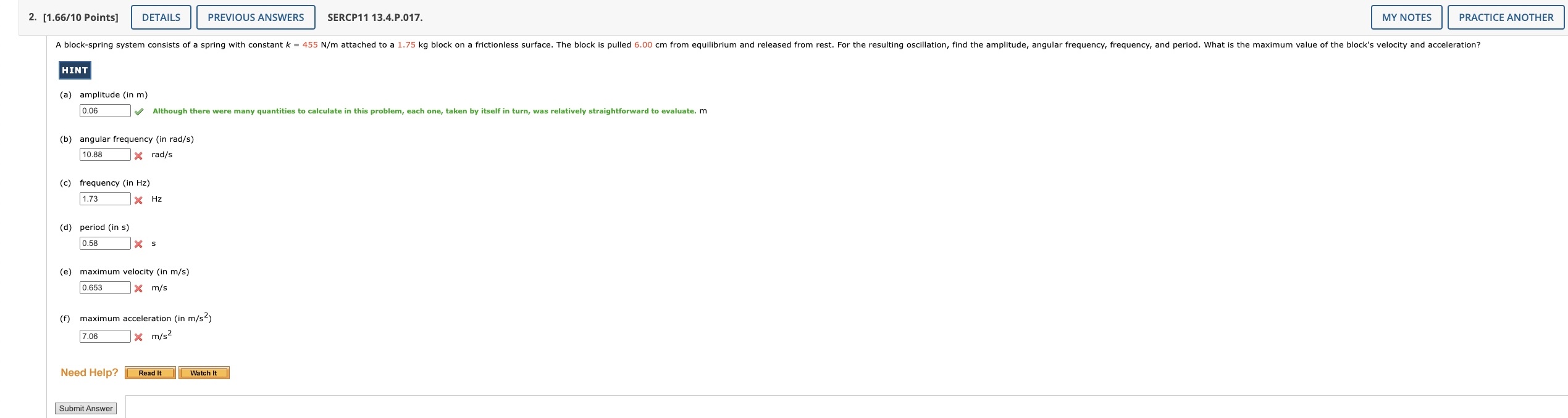Solved 2. A block-spring system consists of a spring with | Chegg.com