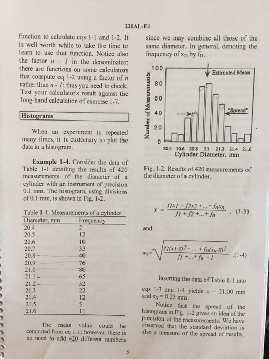Solved 220AL-E function to calculate eqs 1-1 and 1-2. It | Chegg.com