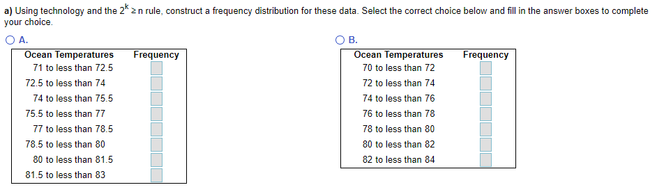 Solved a) Using technology and the 2" >n rule, construct a | Chegg.com