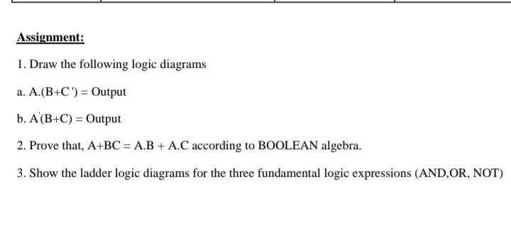 Solved Assignment: 1. Draw the following logic diagrams a. | Chegg.com