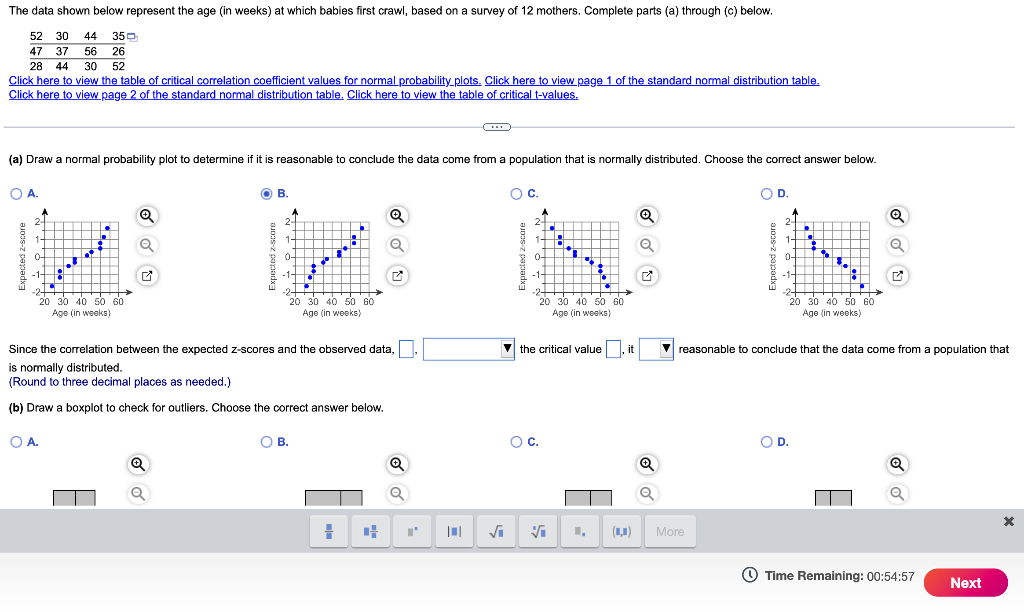 (a) Draw a normal probability plot to determine if it | Chegg.com