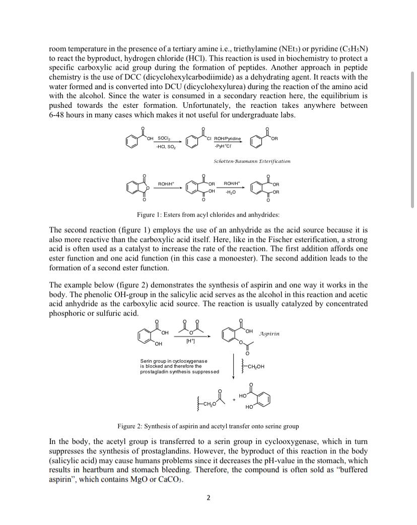 Solved Experiment 8: Fischer Esterification - Synthesis of | Chegg.com