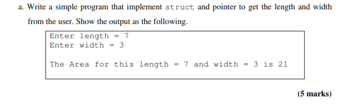 Solved a. Write a simple program that implement struct and | Chegg.com