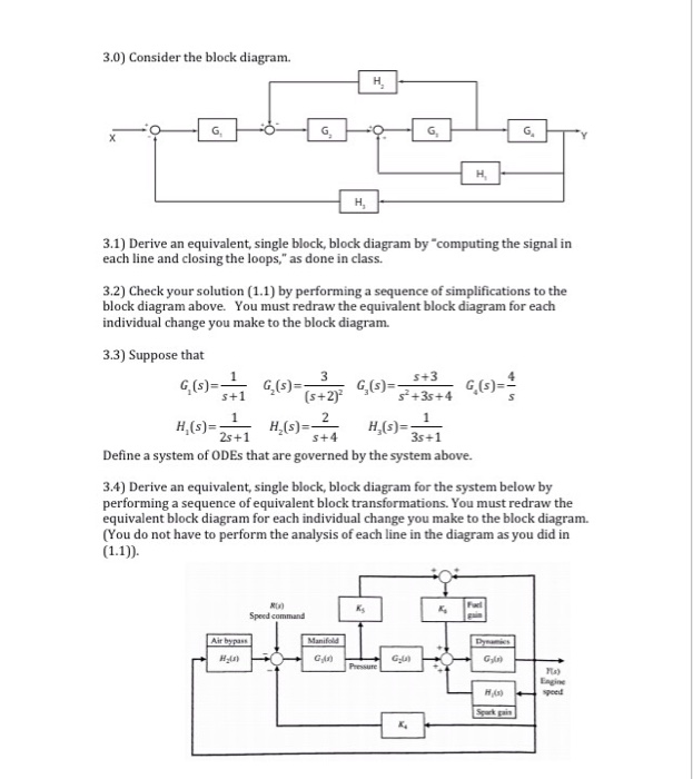 Solved 3.0) Consider the block diagram. H, 3.1) Derive an | Chegg.com