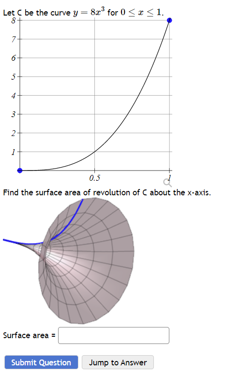 Solved Let C be the curve y=8x3 for 0 | Chegg.com
